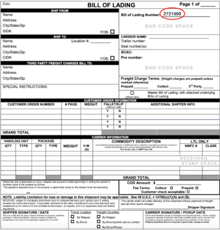 What Is a Bill of Lading Number and Where Does It Go? | altLINE